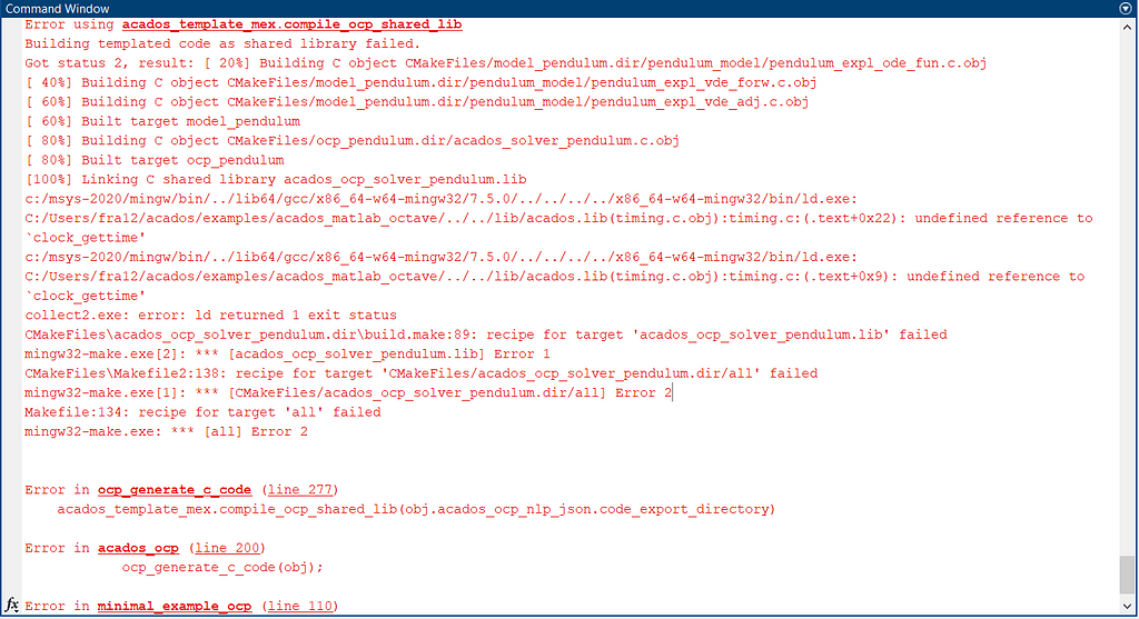 Acados Examples In Matlab Don T Work User Questions Acados Forum